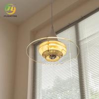 China Modern Simple White Transparent Restaurant Light Indoor Hotel Bedroom Office Glass Metal PH UFO Light for sale