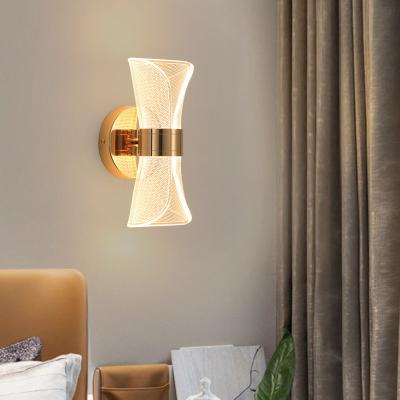 China Modern LED Acrylic Metal Transparent Streamer Wall Light For Bedroom Aisle Living Room for sale