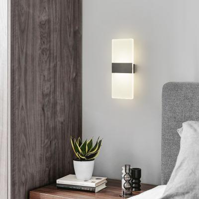 China Modern Simple Rectangular LED Wall Lamp Transparent Bedroom Living Room Restaurant Hotel for sale