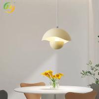 China Cream Bud Ball Pendant Light Nordic Modern Simple LED Chandelier Warm White Painted for sale