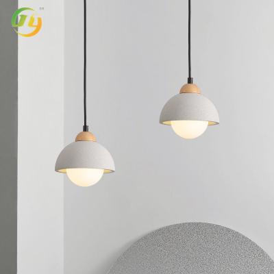 China Wabi Sabi Styl Cement Pendant Light Rustic Glass Chandelier For Bedroom / Dining Roome for sale