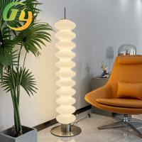 China Nordic White Cream Style Decorative Light Luxury Glass Gourd Floor Lamp for sale