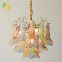 China JYLIGHTING Nordic Design Flower Chandelier Color Smudgy Glass Pendant Light Custom Villa Living Room Hall Lights for sale