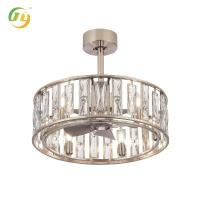 China SENKAI Modern Luxury Crystal Chandelier Round Led Ceiling Light For Bedroom Lamp Ceiling Fan With Light for sale