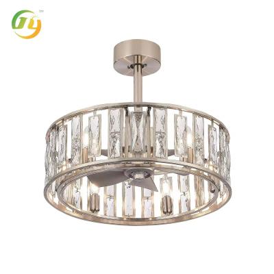 China SENKAI Modern Luxury Crystal Chandelier Round Led Ceiling Light For Bedroom Lamp Ceiling Fan With Light for sale
