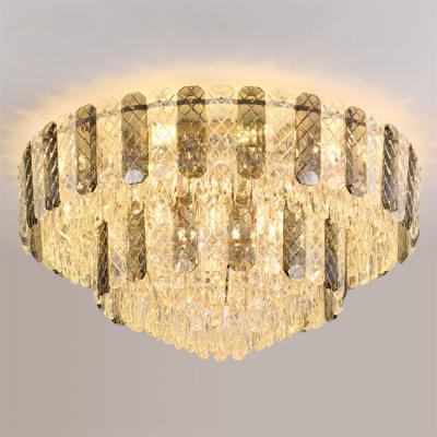 China 400cm*400cm*280cm Voltage 85V-265V Gold Iron Crystal LED Ceiling Light for Luxurious Space for sale