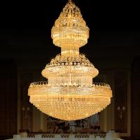China Luxury Indoor Crystal Chandeliers Gold Modern Crystal Pendant Light For Living Room for sale