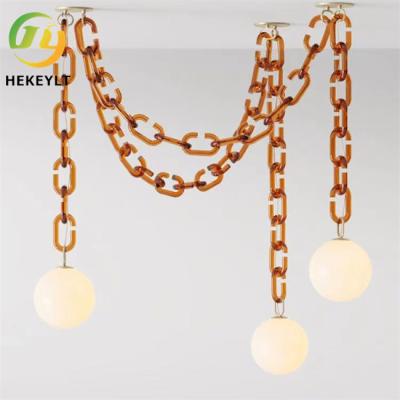 China E27 Nordic Simple Glass Ball Personality Creative Net Red Decoration Chain Lamp for sale