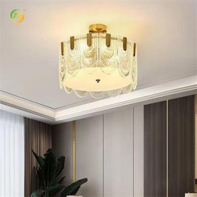 China Modern LED Glass Gold Chandeliers Pendant Lights For End Indoor Lighting Needs for sale
