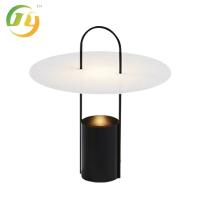 China Acrylic round bedroom bedside living room white and black decorative Nordic minimalist modern design table lam for sale