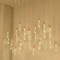 China Staircase Living Room Hall Interior Decor Crystal Water Drop Light Chandelier for sale
