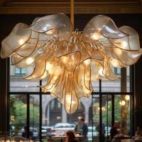 China Customizable Nordic Flower-Shaped Pendant Light Fixture - Size Color Options Available For Restaurant Mall Hotel Hall for sale