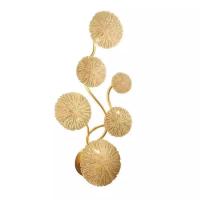 China Postmodern golden lotus leaf hotel bedroom living room porch aisle creative light luxury background wall lamp for sale