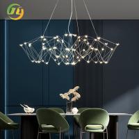 China JYLIGHTING Customized Stainless Steel Irregular lines LED Chandeliers Firefly Pendant Light Fixture For Villa Restaurant for sale
