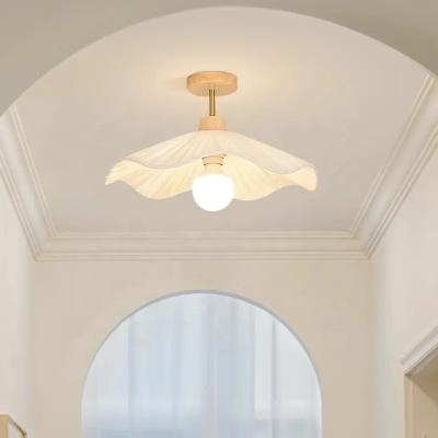 China Modern LED Ceiling Pendant Light Chandelier Wood Style Flush Mounted Warm White Base For Hotel Dimer Room for sale