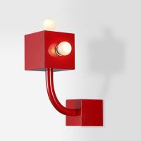 China Modern Bedroom Bedside Lamp Red Color Creative Light Wall Lamp For Living Room for sale
