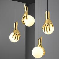 China Nordic Personality Restaurant Bedroom Bed Aisle Porch Decorative Glass Lamps Creative Copper Chandelier for sale