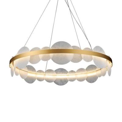 China Postmodern Living Room Atmosphere Light Luxury Chandelier Simple Bedroom Dining Room Circular Creative Pendant Light for sale
