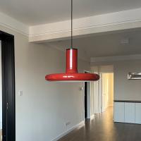 China Danish Vintage Restaurant Chandelier Nordic Minimalist Creative Red Frisbee Pendant Light D450mm*H270mm E27 Light Source for sale