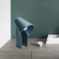 China Modern Theme Style Table Lamp Blue White Iron Art Nordic Creative Bedroom Decoration With E27 Bulb Base for sale