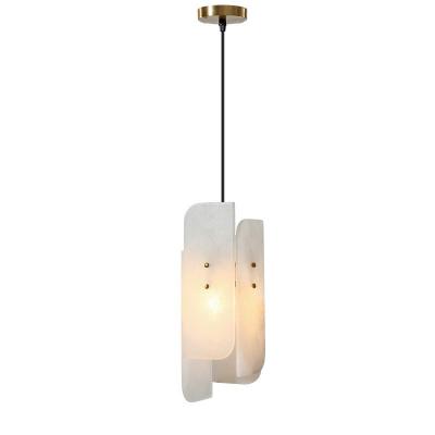China Natural Marble Chandelier Light Luxury Restaurant Bedroom Ceiling Hanging Light for sale