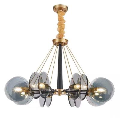 China Postmodern Chandelier Villa Living Room Pedant Light Creative Luxury Glass Dining Room Chandelier for sale