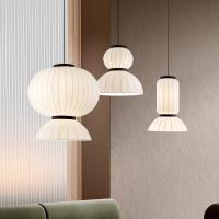 China Vintage Silk Restaurant Chandelier Wabi-Sabi Living Room Bedroom Pendant Light for sale