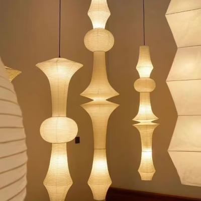 China Wabi-sabi Paper Lamp Aisle Corner Stairwell Loft Long Medieval Chandelier Pendant Light for sale