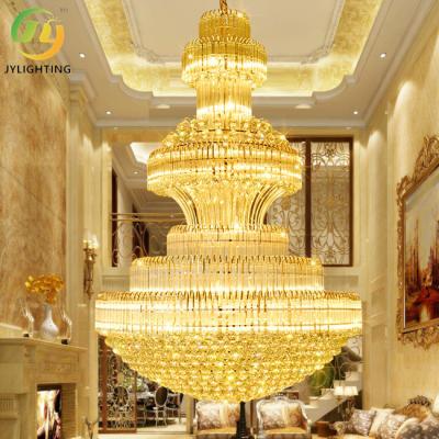China JYLIGHTING European-style Living Room Crystal Chandelier Clear Duplex Floor Chandelier For Mezzanine Floor Project for sale