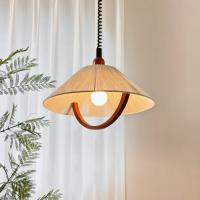 China French Vintage Wooden Bedroom Chandelier Pendant Light Modern D400mm Fixture Shape for sale