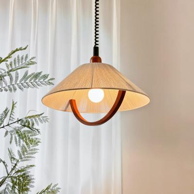 China French Vintage Wooden Bedroom Chandelier Pendant Light Modern D400mm Fixture Shape for sale