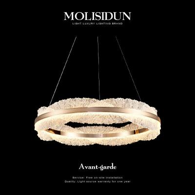 China 2025 Modern Luxury Italian Circle Design Living Room Chandelier High Class Aluminum New Lamps For Bedroom Hotel Warm White E26 Crystal Pendant Light for sale