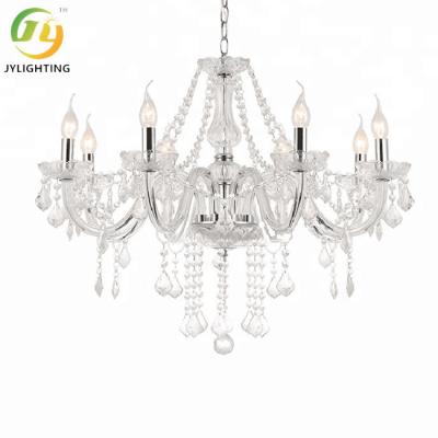 China JYLIGHTING Luxury Modern Glass Crystal Chandelier Hanging Pendant Lamp for Home Hotel Ceiling Lighting for Living Room Decor for sale