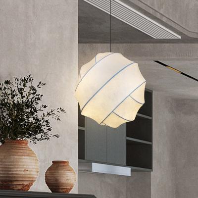 China Nordic Style LED Ball Chandelier Simple Hanging Pendant Silk Lamp For Bedroom & Study For Homestay Lighting for sale