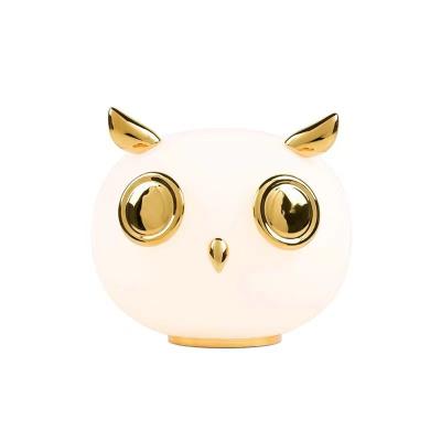 China Nordic Owl Ceramic Glass Table Lamp 230*210mm In Modern Style For Children's Room And Bedroom for sale