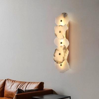 China Natural Marble Wall Lamp Bedroom Bedside Lamp Luxury Living Room Wall Lamp for sale