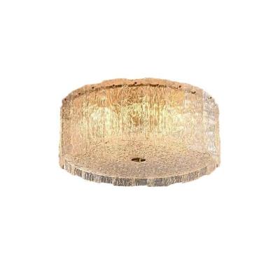China Modern Round Copper Ceiling Light Fixture For Dining Doom Living Room Surface Mounted Glass Chandelier Light Ceiling Light for sale