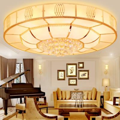 China Traditional European Style Led Luxury Golden Round Living Room Hotel LED Ceiling Light for sale