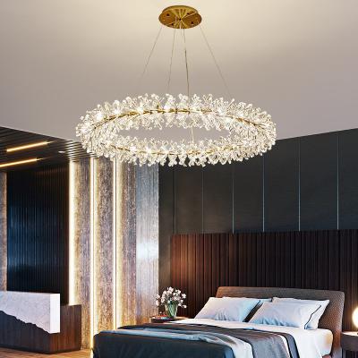 China JYLIGHTING Glamorous Garland Luxury Crystal Chandelier With Single And Double Layer Rings For Hotel Halls And Villas Modern Pendant Light for sale