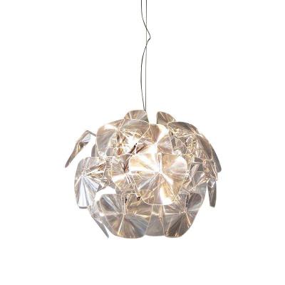 China Nordic PVC Lamps Villa Living Room Decorative Flower Creative Art Pendant Lighting for sale