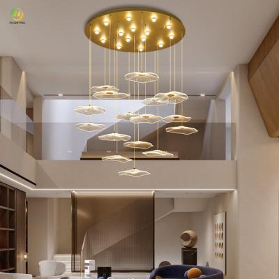China JYLIGHTING Modern Simple Light Luxury Nordic Style High-end Bedroom Villa Duplex Long Line Modern Pendant Light for sale