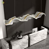 China JYLIGHTING Modern Simple Creative Restaurant Bar Counter Office Front Desk Long Wave Ribbon Design Modern Pendant Light for sale