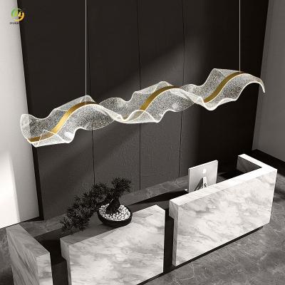 China JYLIGHTING Modern Simple Creative Restaurant Bar Counter Office Front Desk Long Wave Ribbon Design Modern Pendant Light for sale