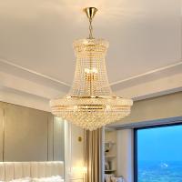 China JYLIGHTING Long Luxury Pendant Lights Hotel Hall Foyer Staircase Wedding Led Gold K9 Crystal Ball Chandelier Crystal Pendant Light for sale