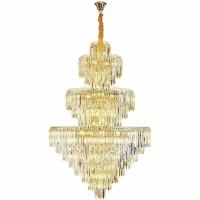 China JYLIGHTING Banquet Villa Living Room Hotel Hall Decoration Gold Luxury Large Size K9 Crystal Chandeliers Light Crystal Pendant Light for sale