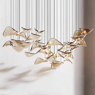China Hotel Lobby Glass Chandelier Creates Villa Living Room Dining Room Pendant Light Chandeliers for sale