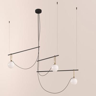 China Simple Round Ball Restaurant Chandelier Postmodern Creative Bedroom Nordic Pendant Lamp for sale