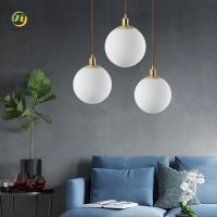 China JYLIGHTING Nordic Simple Postmodern Personality Creative Bedside Lamp Single Head Milky White Glass Ball Modern Pendant Light for sale