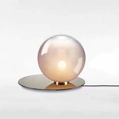 China Luxury Nordic Table Lamp Modern Simple Living Room Creative Bedroom Glass Table Light for sale