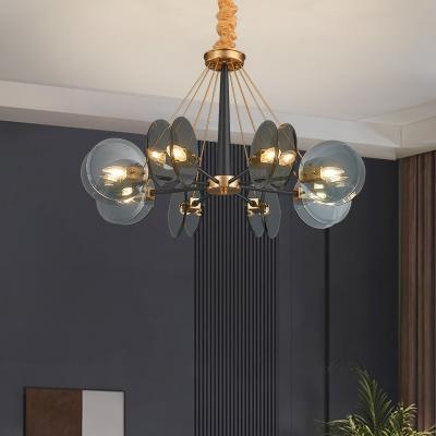 China Postmodern Chandelier Villa Living Room Creative Luxury Glass Dining Room Nordic Pendant Light for sale